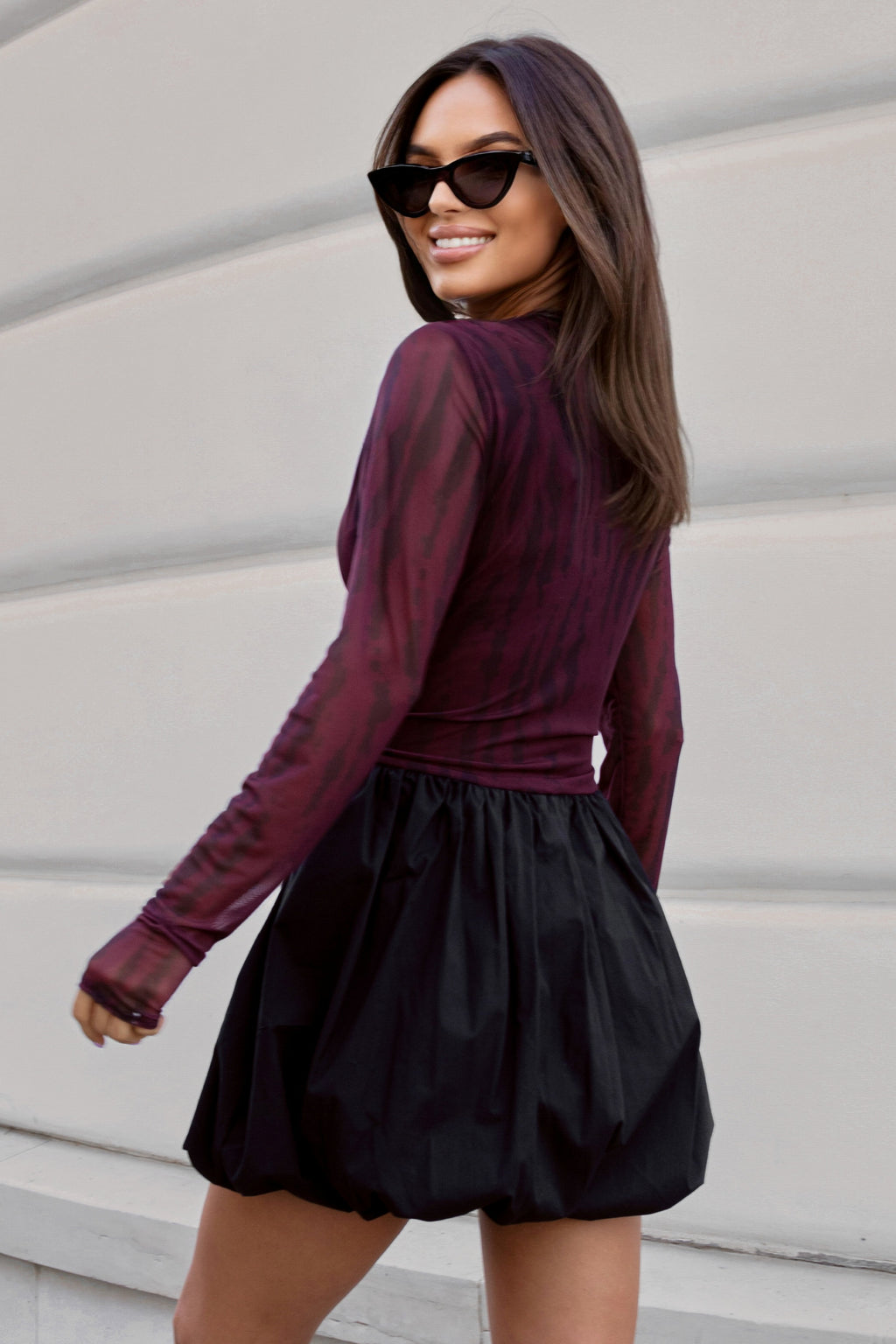 CHERRY Dress - Burgundy Claws – La Balancia | Hurtownia Odzieży Damskiej